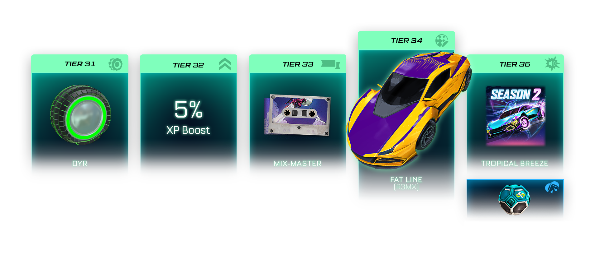 Rocket League Rocket Pass Temporada 2 Tier 31 35 Codigoesports